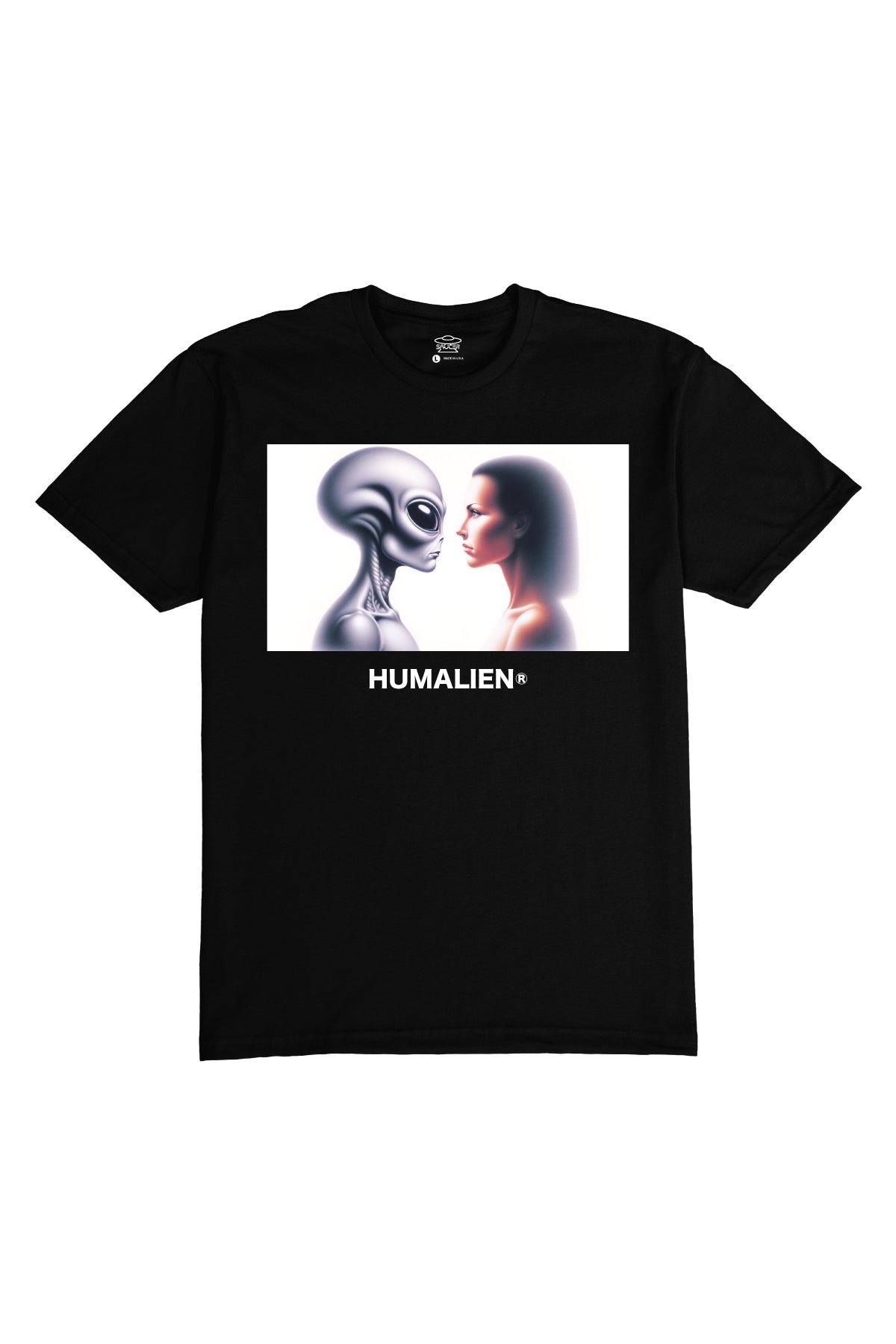 Humalien® Black T-Shirt by SAUCER