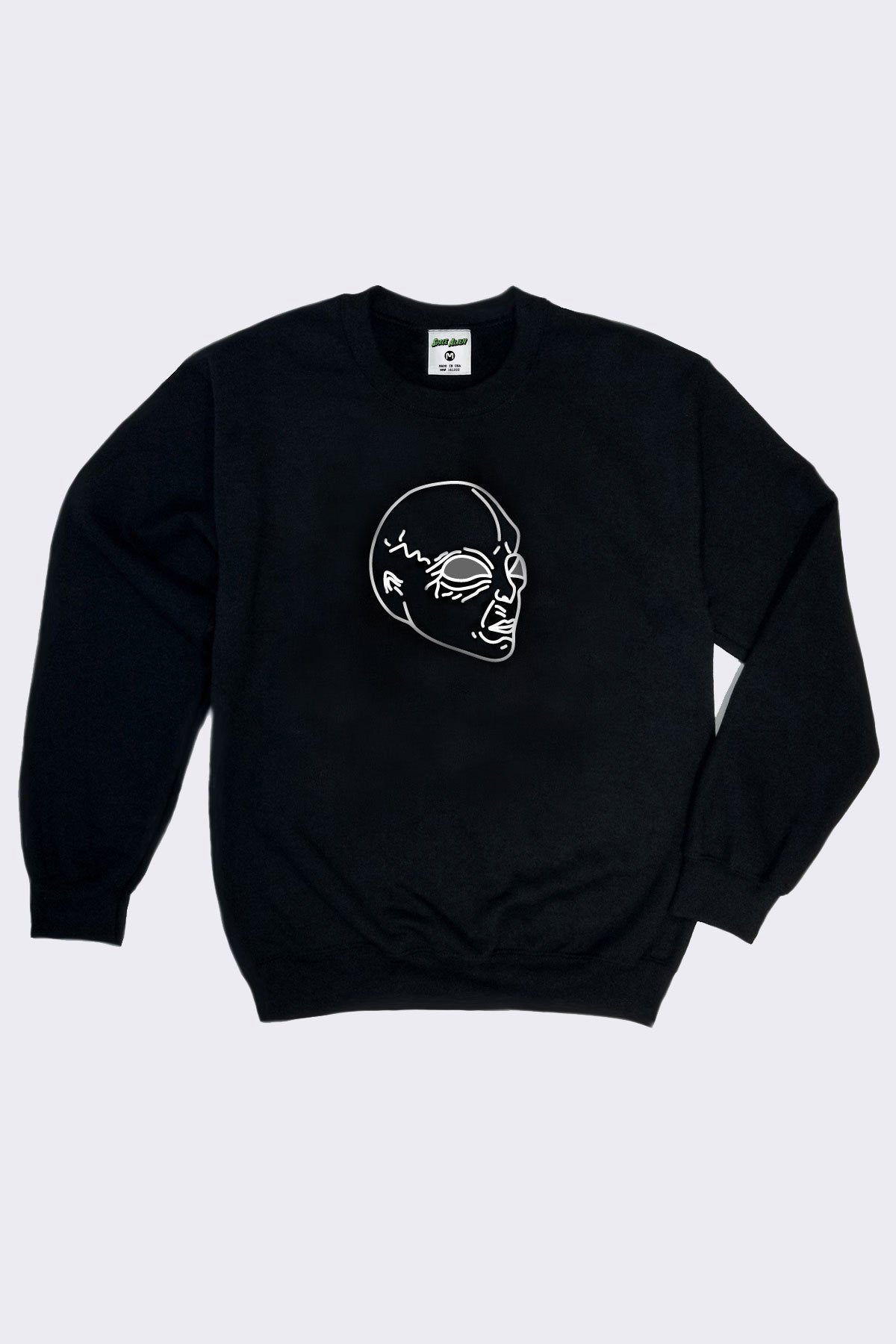 Space Alien Black Crewneck Sweatshirt (Reflective) – SAUCER